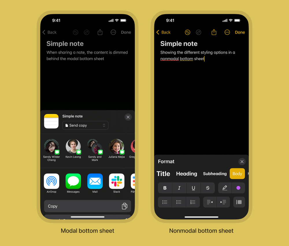 Bottom Sheets vs Fullscreen Modals